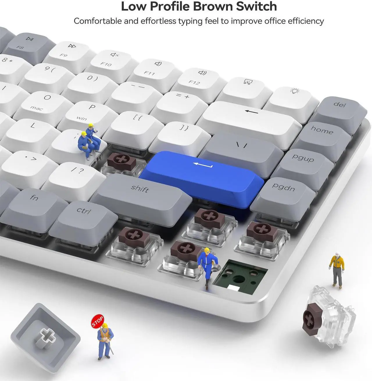 AUSDOM Wireless Bluetooth 75% Mechanical Keyboard: Compact Multi-Device ...