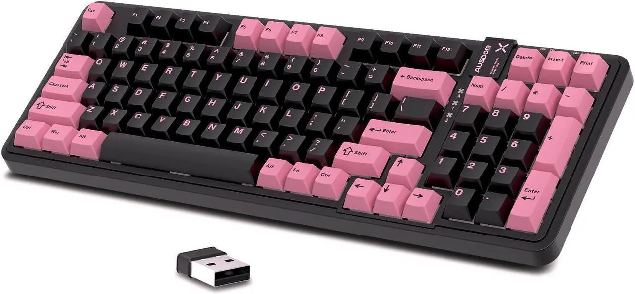 AUSDOM 98Pro Silent Wireless Mechanical Keyboard,Tri-Mode Bluetooth/2 ...