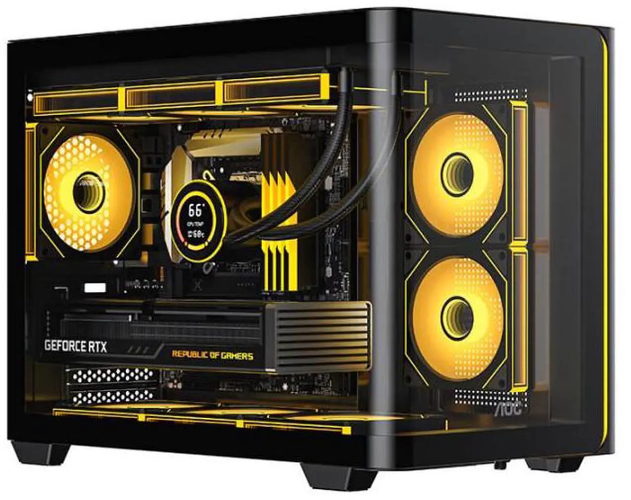 YEAH MAGIC Mid-Tower PC Gaming Case, High-Airflow,360 water cooling,ARGB light strip, Sturdy One ...