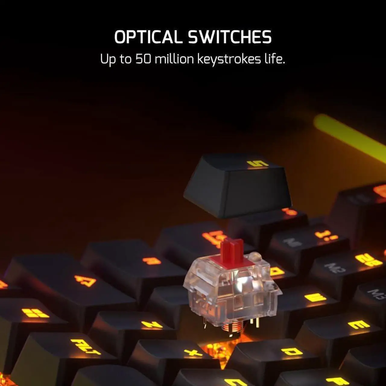 GAMEPOWER Starscream Optical Mechanical RGB Gaming Keyboard, Aircraft ...