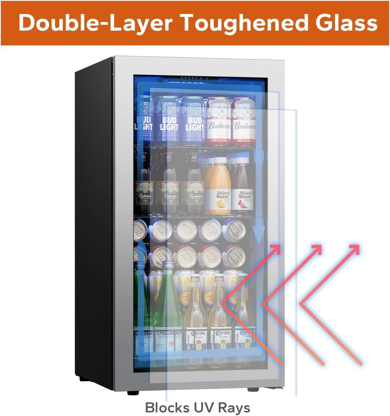 Ca'Lefort Mini Beverage Refrigerator Cooler - 121 Can Freestanding ...