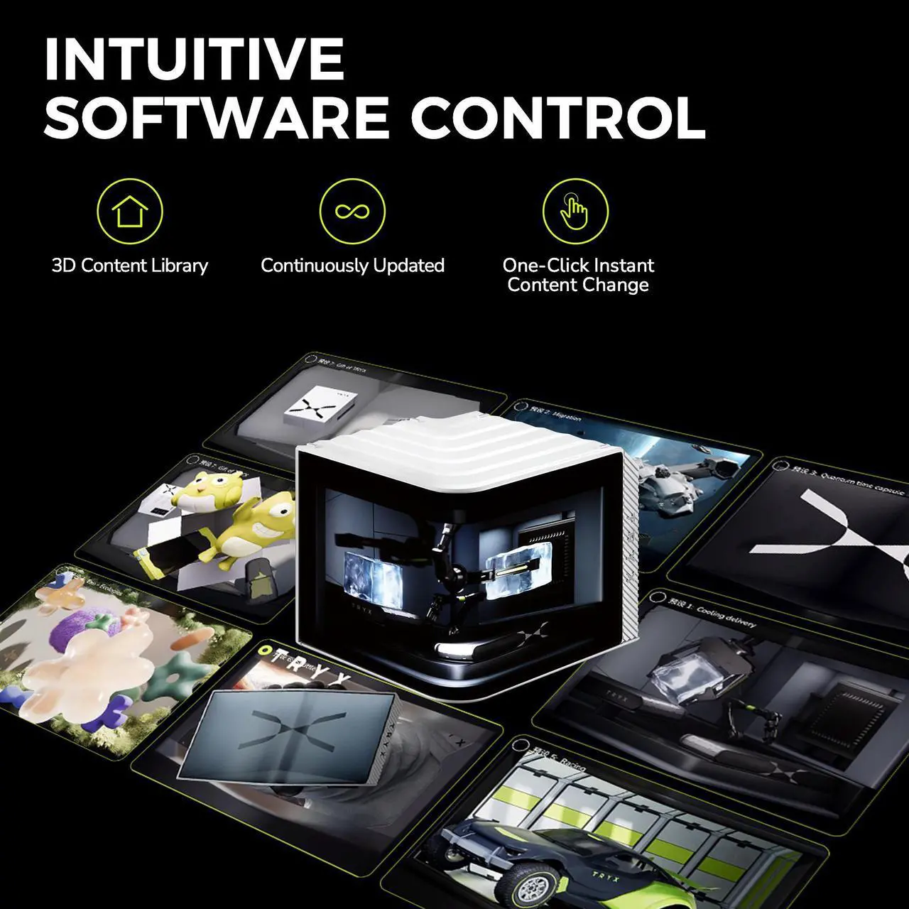 TRYX Panorama 240 ARGB White 240mm AIO 6.5'' AMOLED Curved Screen 3D ...