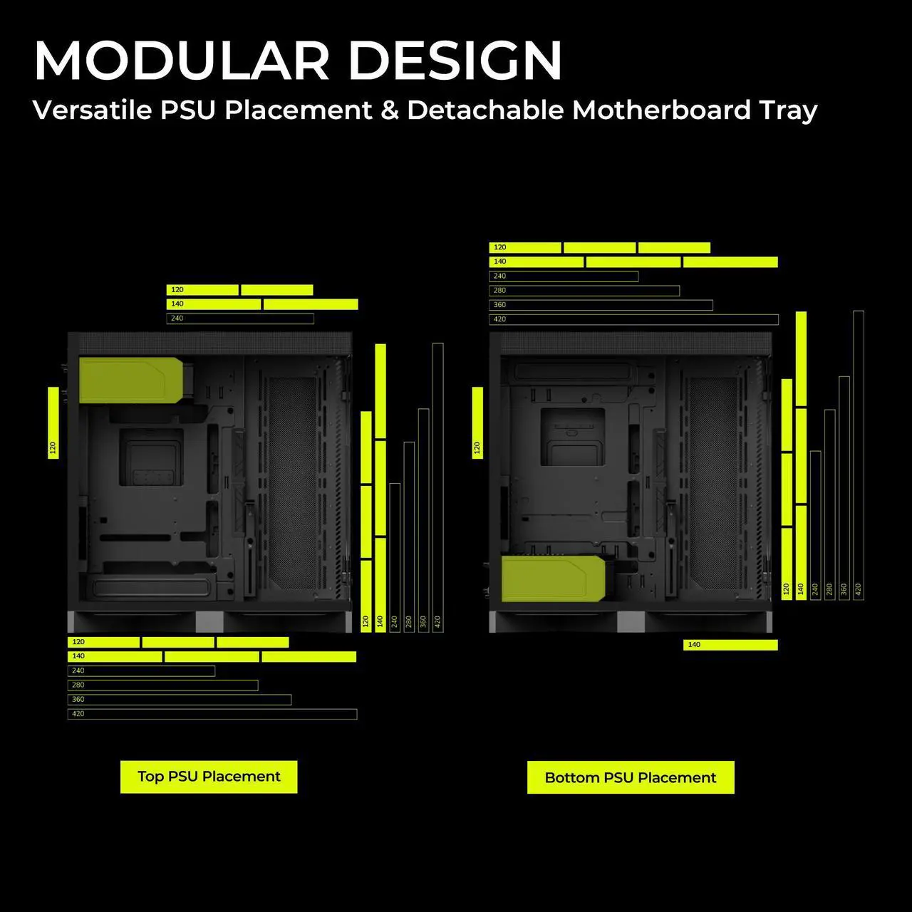 TRYX LUCA L70 E-ATX PC Case Narrow Bezel ATX Case High Modularity ...