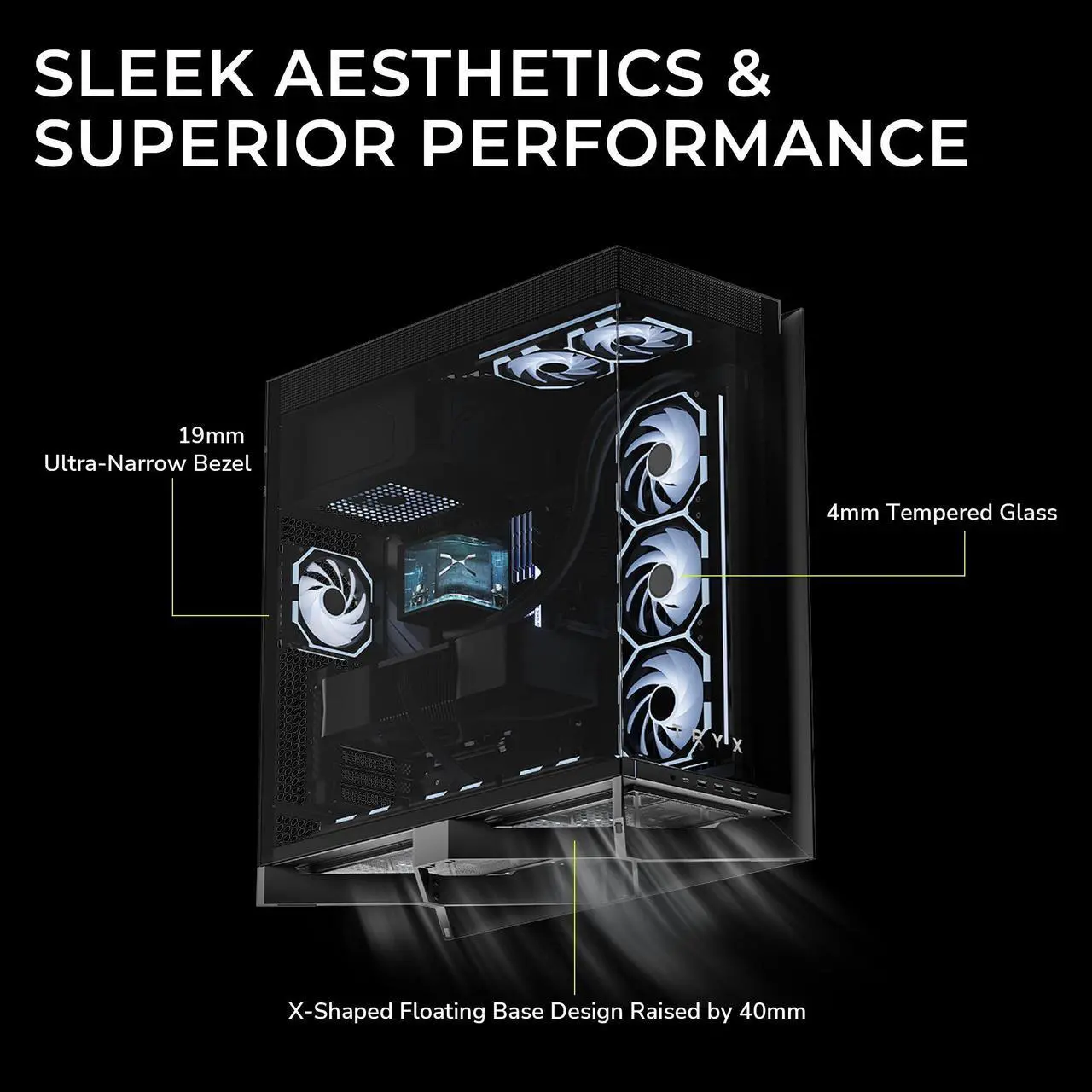 TRYX LUCA L70 E-ATX PC Case Narrow Bezel ATX Case High Modularity ...