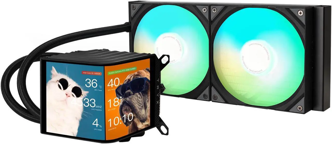 TRYX Panorama 280 ARGB 280mm AIO 6.5'' AMOLED Curved Screen 3D ...