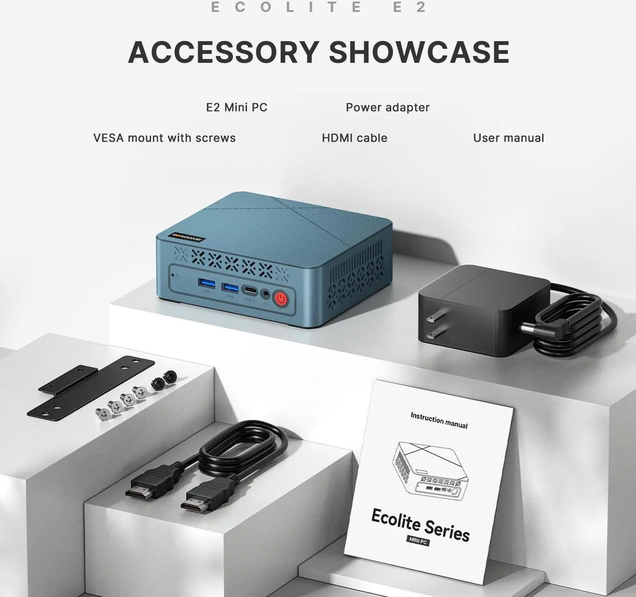 BOSGAME E2 Mini PC AMD Ryzen 5 3550H, 16GB DDR4 RAM 512GB SSD, Radeon ...