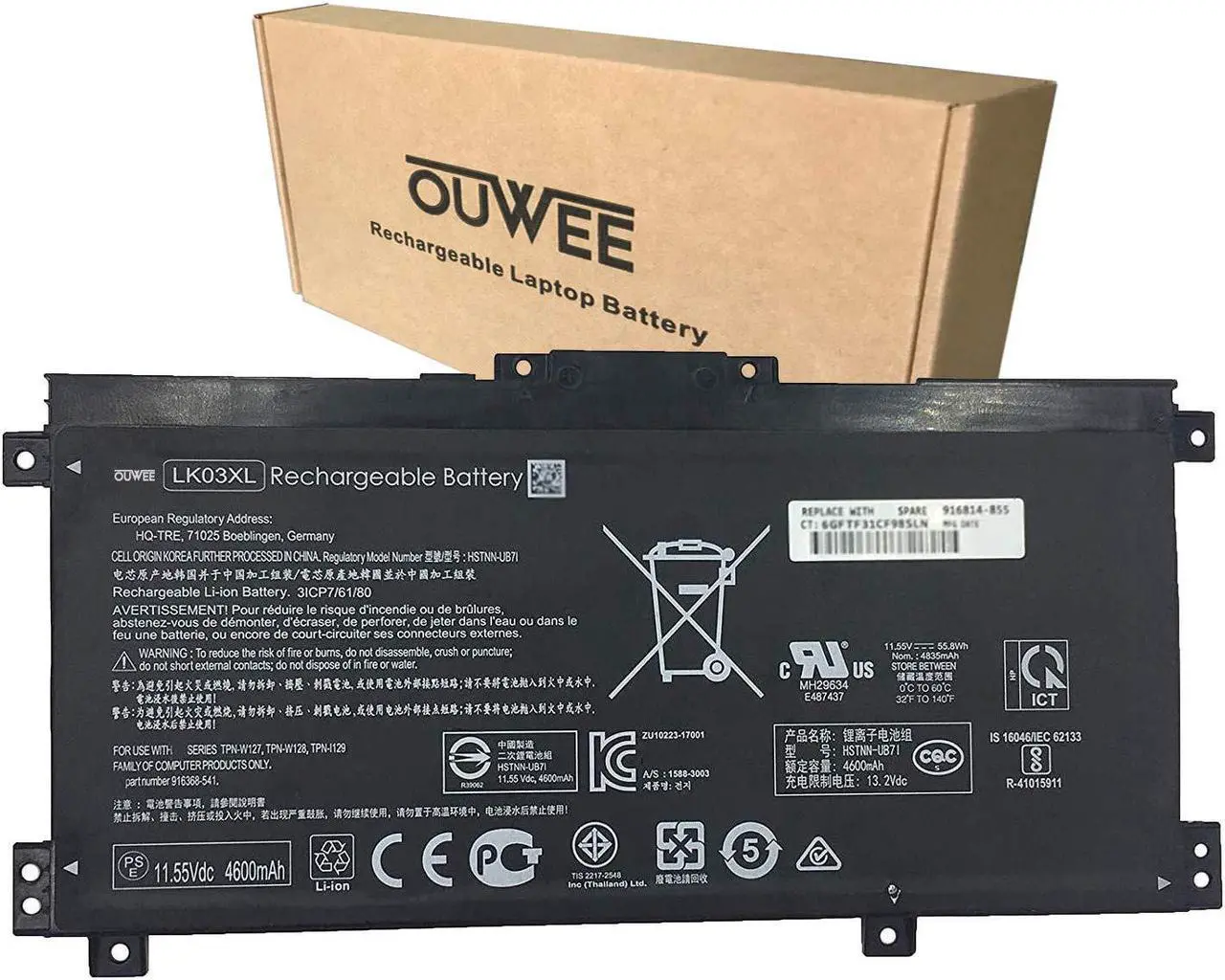 OUWEE LK03XL Laptop Battery Compatible with HP Envy X360 15-BP000 15 ...