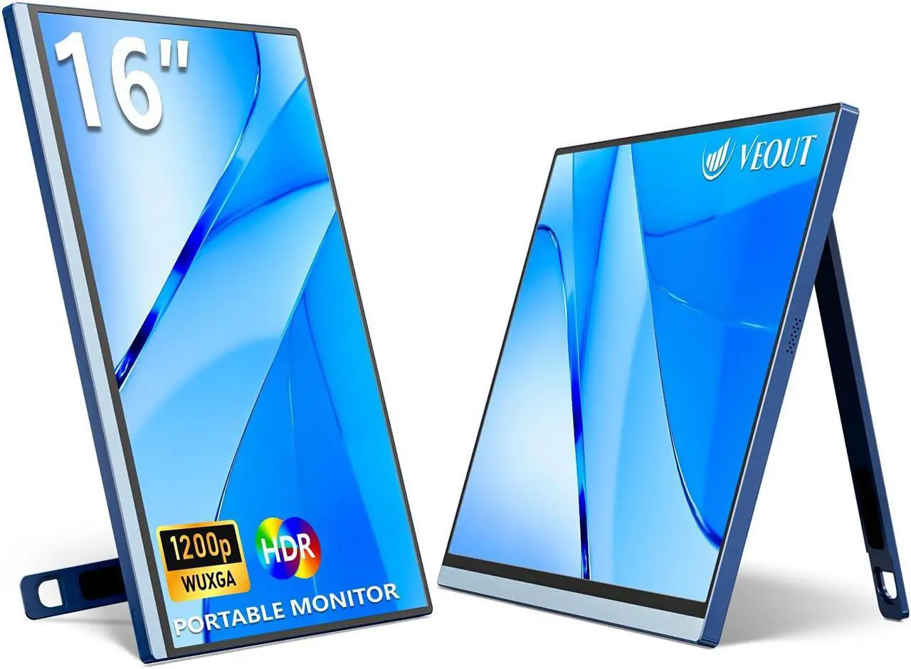 Veout 16" Portable Monitor, 1920 * 1200P IPS Laptop Monitor with USB-C ...