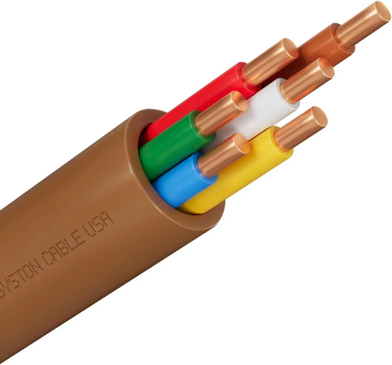 SYSTON CABLE TECHNOLOGY 18/6 Thermostat Wire, Solid Copper, Brown, CL3R ...