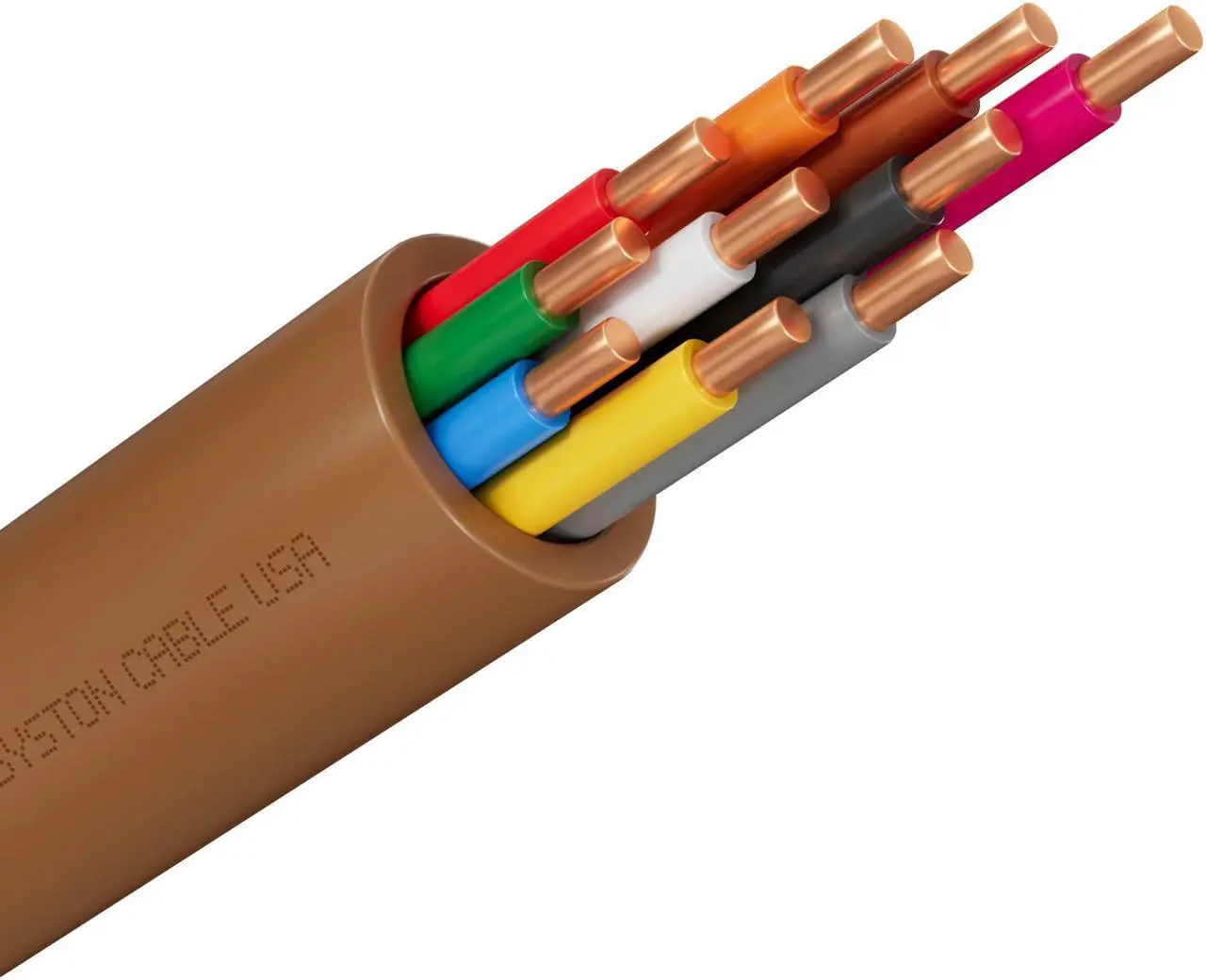 SYSTON CABLE TECHNOLOGY 18/10 Thermostat Wire, Solid Copper, Brown, CL3R, Sun Res, Indoor ...