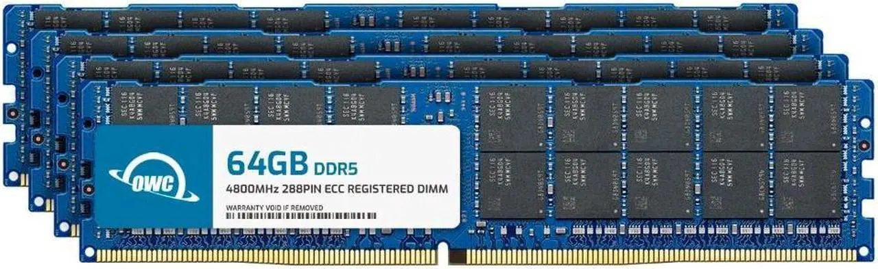 OWC 256GB (4x64GB) DDR5 4800 PC5-38400 CL40 2Rx4 288-pin 1.1V ECC Registered RDIMM Memory RAM ...