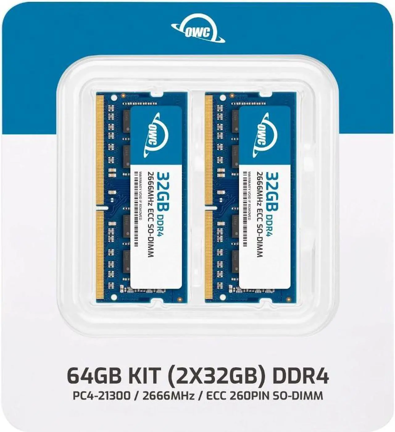 OWC 64GB (2x32GB) DDR4 2666 PC4-21300 CL19 2Rx8 260-pin 1.2V ECC ...