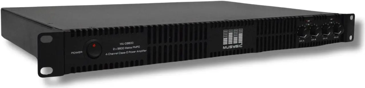 MUSYSIC Professional 4-Channel Amplifier 2x9600 Watts D-Class 1U Power ...