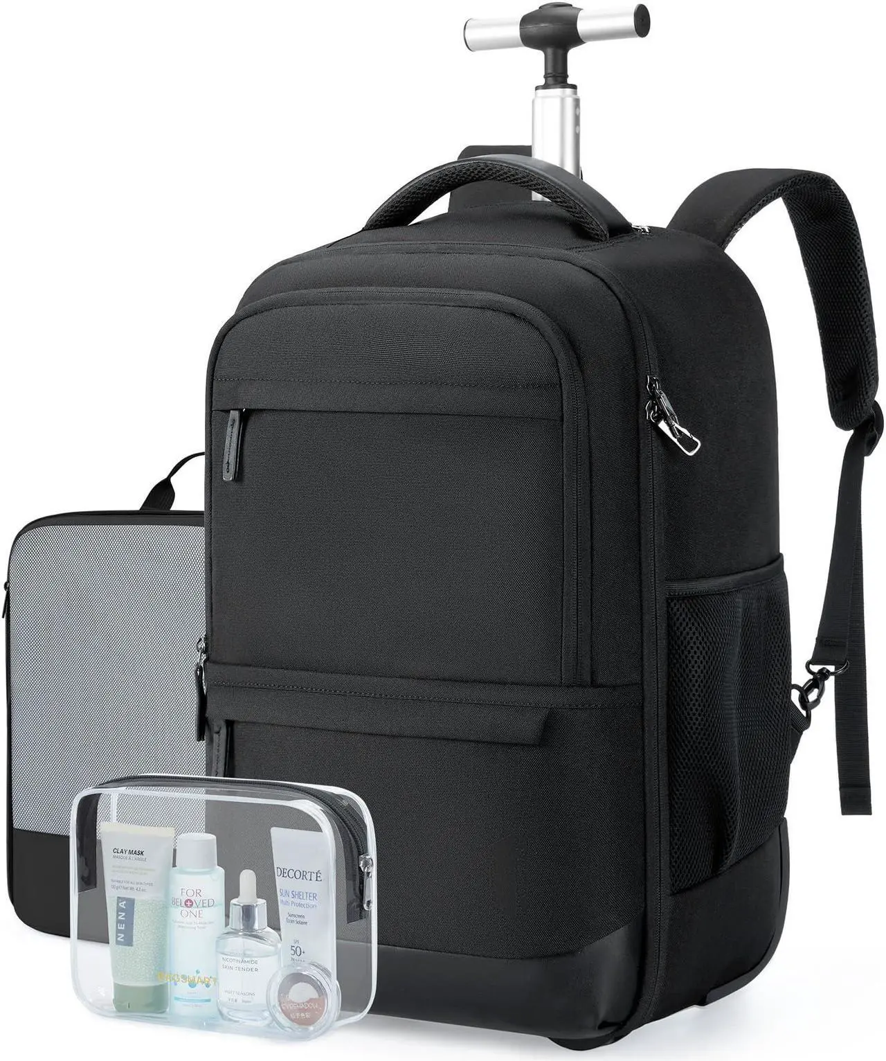 BAGSMART Rolling Travel Backpack, Water-Resistant Travel Laptop ...