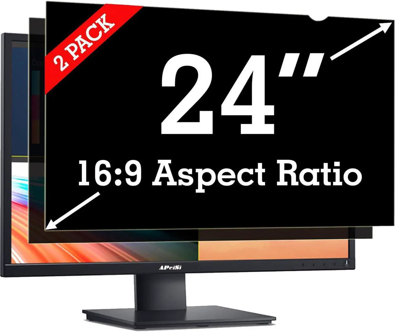 24 Inch Privacy Screen Filter [2 Pack] for Computer Widescreen 16:9 ...