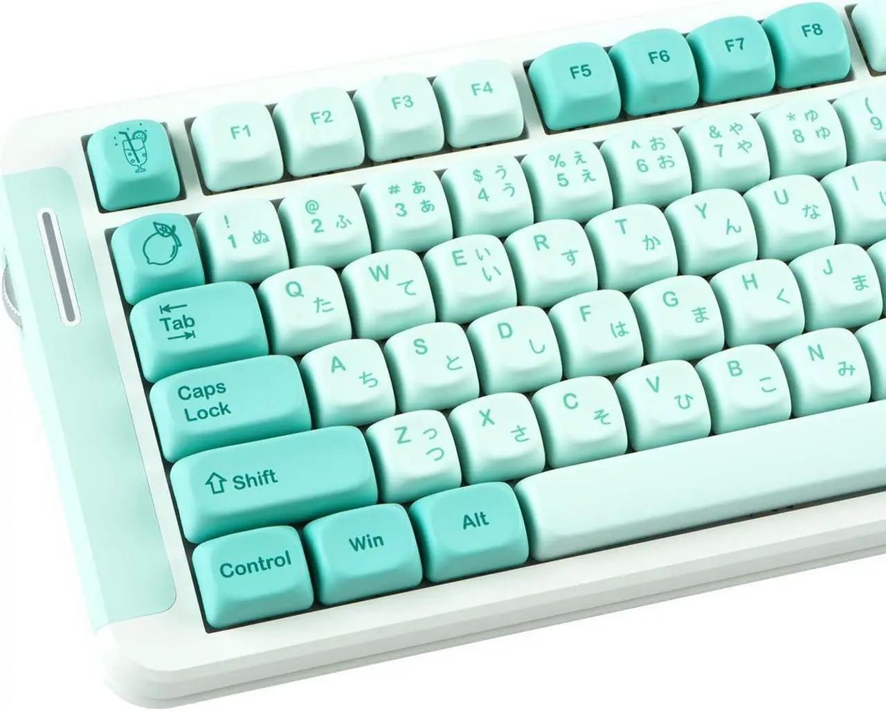 JOLINTAL Japanese Keycaps, 125 Keys Mint Green Keycaps, Thick PBT MOA ...
