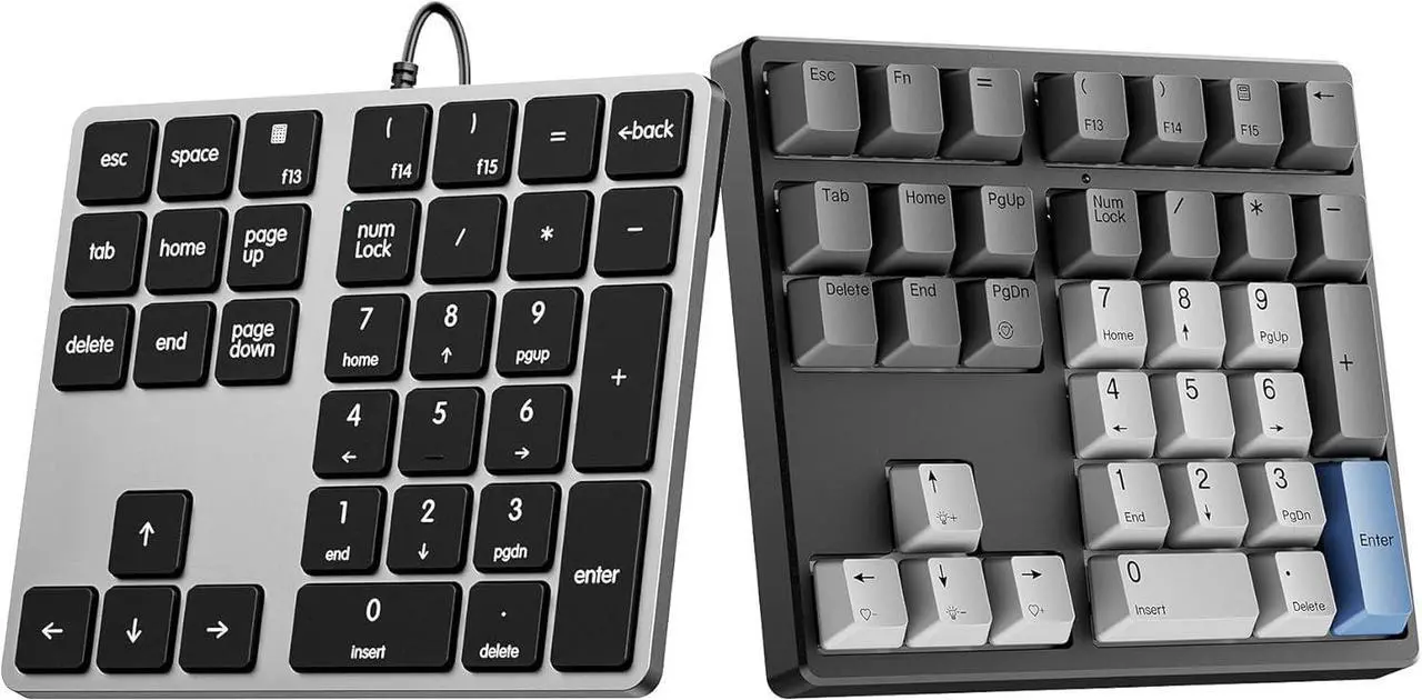 Kisnt 34 Keys Mechanical Number Pad Blue Switch& 34 Key Numeric Keypad ...