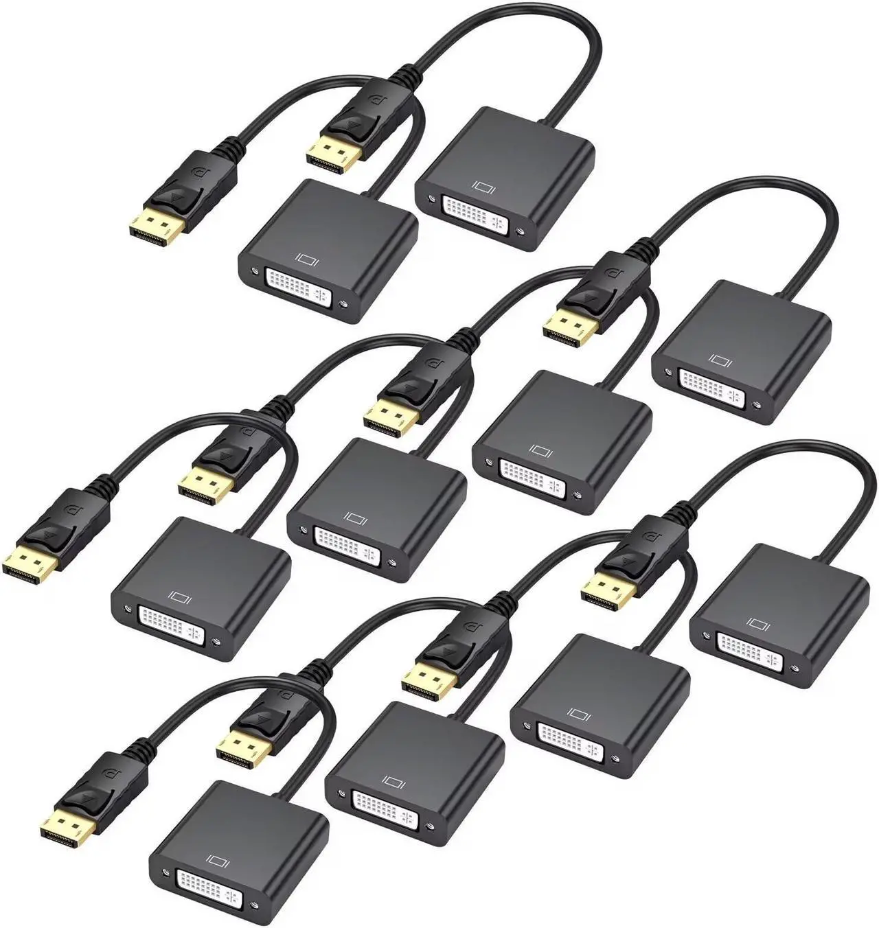 URELEGAN DisplayPort to DVI Adapter Cable 10-Pack, DisplayPort to DVI-D ...