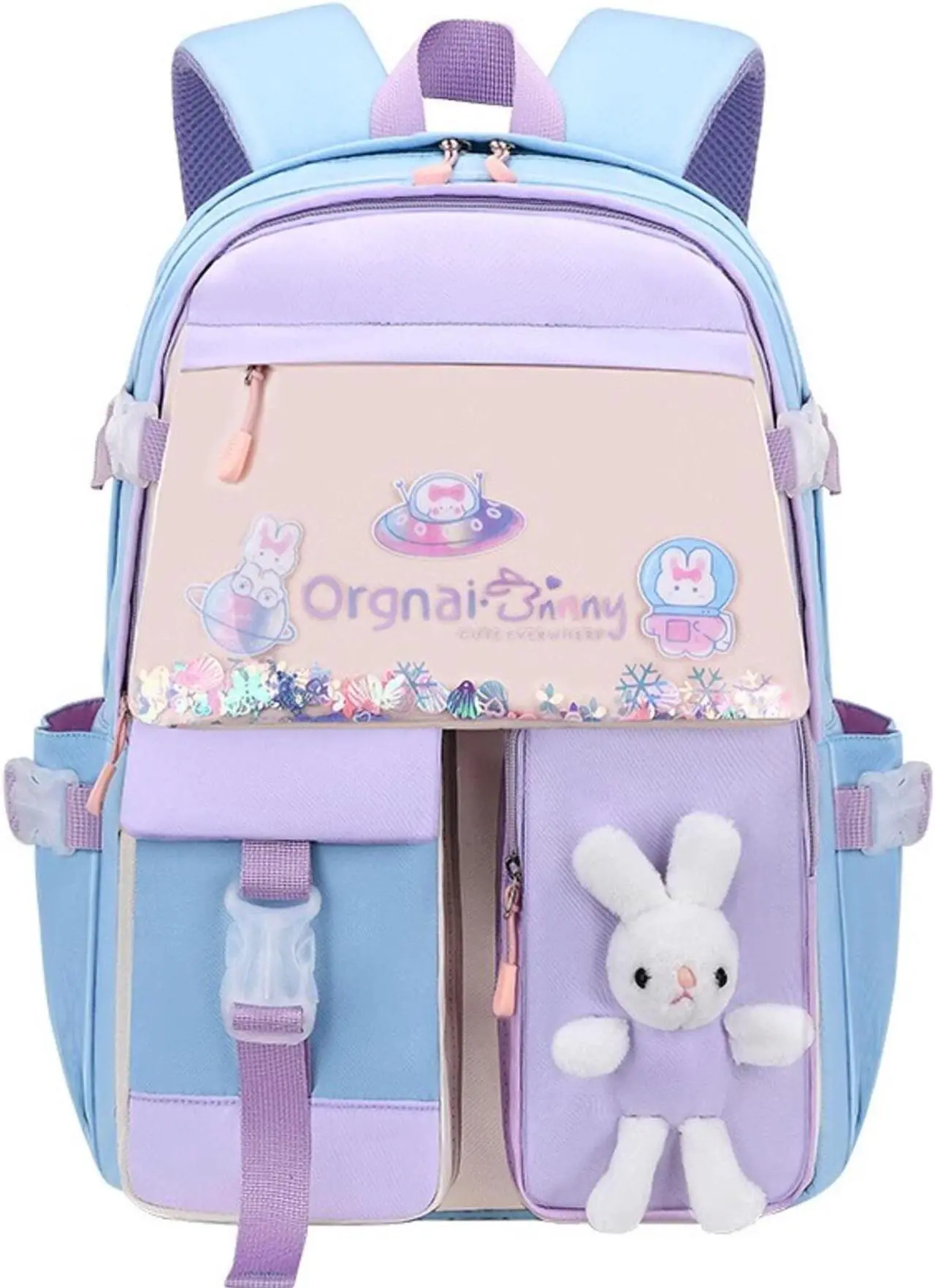 Lvswebe Girls Cute Bunny Backpack Kawaii School Bags Waterproof Laptop ...