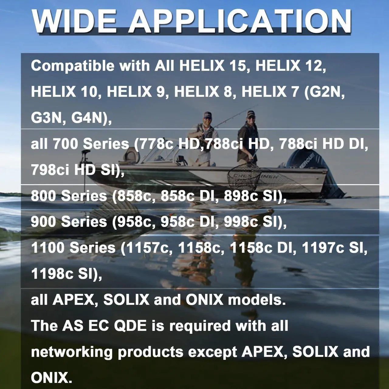 mooncar 720073-5 15 Feet Boat Ethernet Cable Replace for Humminbird,AS EC 5E Ethernet Cord Fit ...