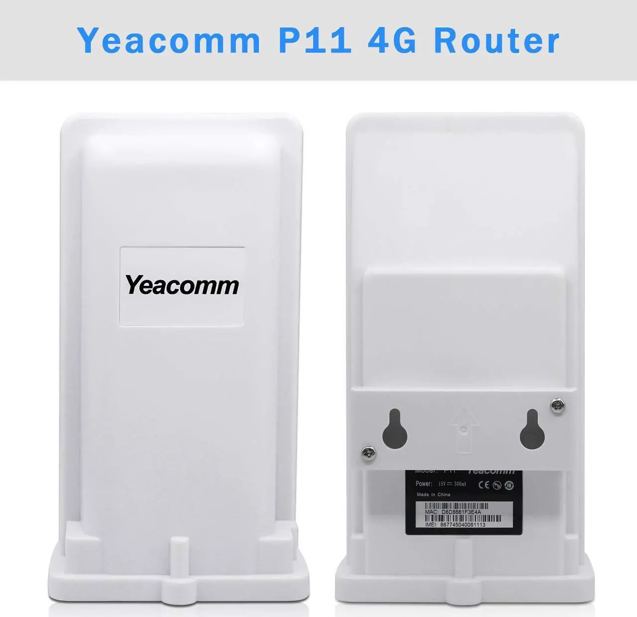 Yeacomm Outdoor 4G LTE Router with SIM Card Slot, CAT4 150Mbps CPE IP66 ...