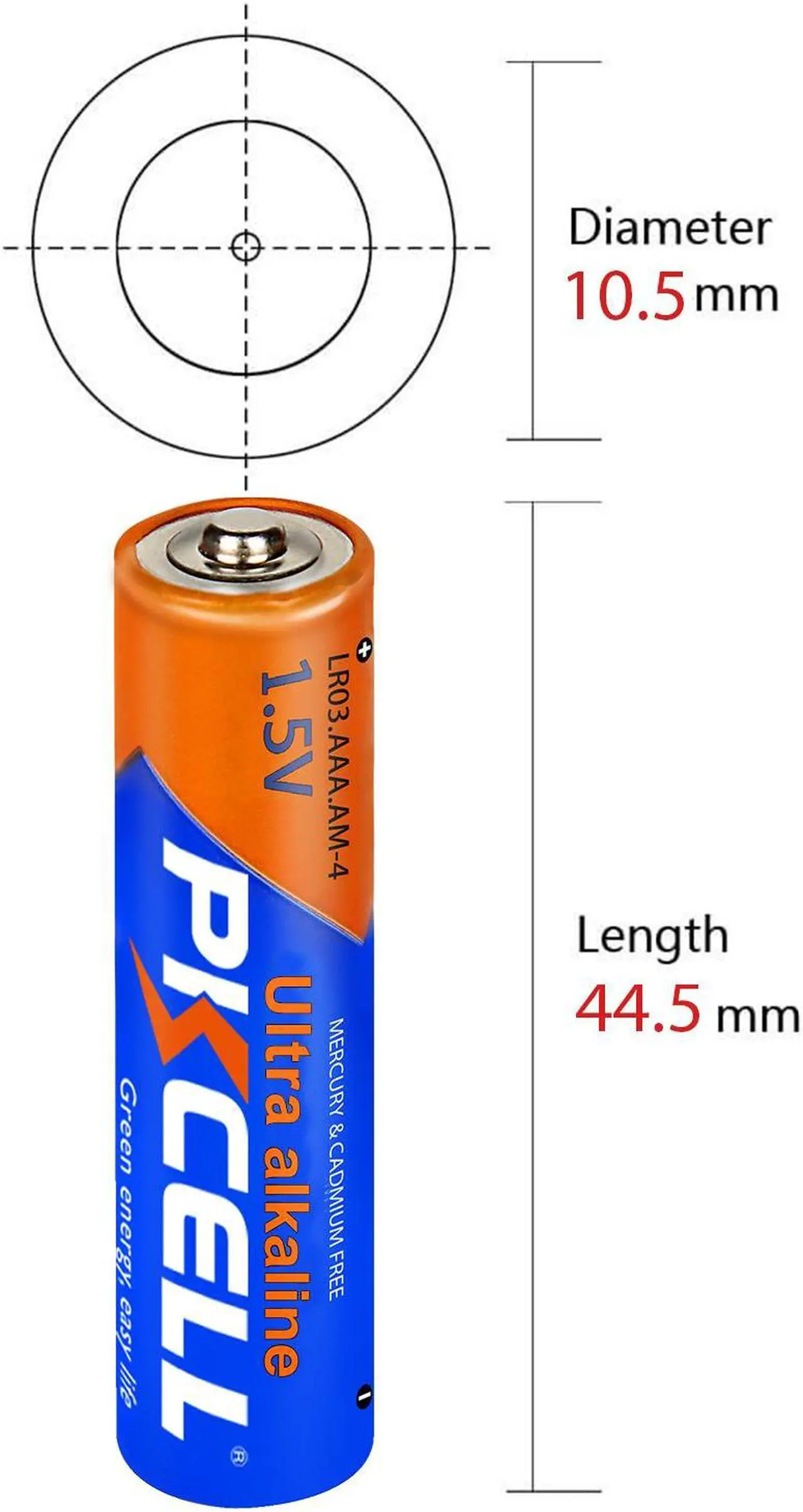PKCELL AAA LR03 Batteries, 1.5V Triple A Alkaline Battery AAA Batteries ...