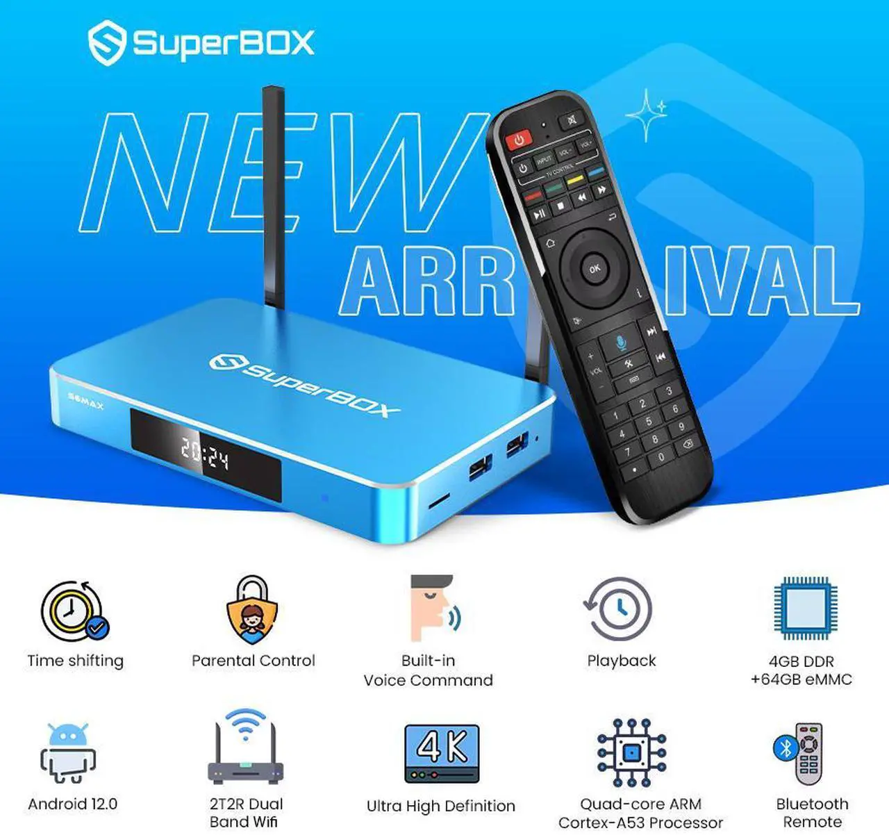 Superbox S6MAX 4GB RAM+128GB ROM,6K HD,Super tv box,With revolutionary ...
