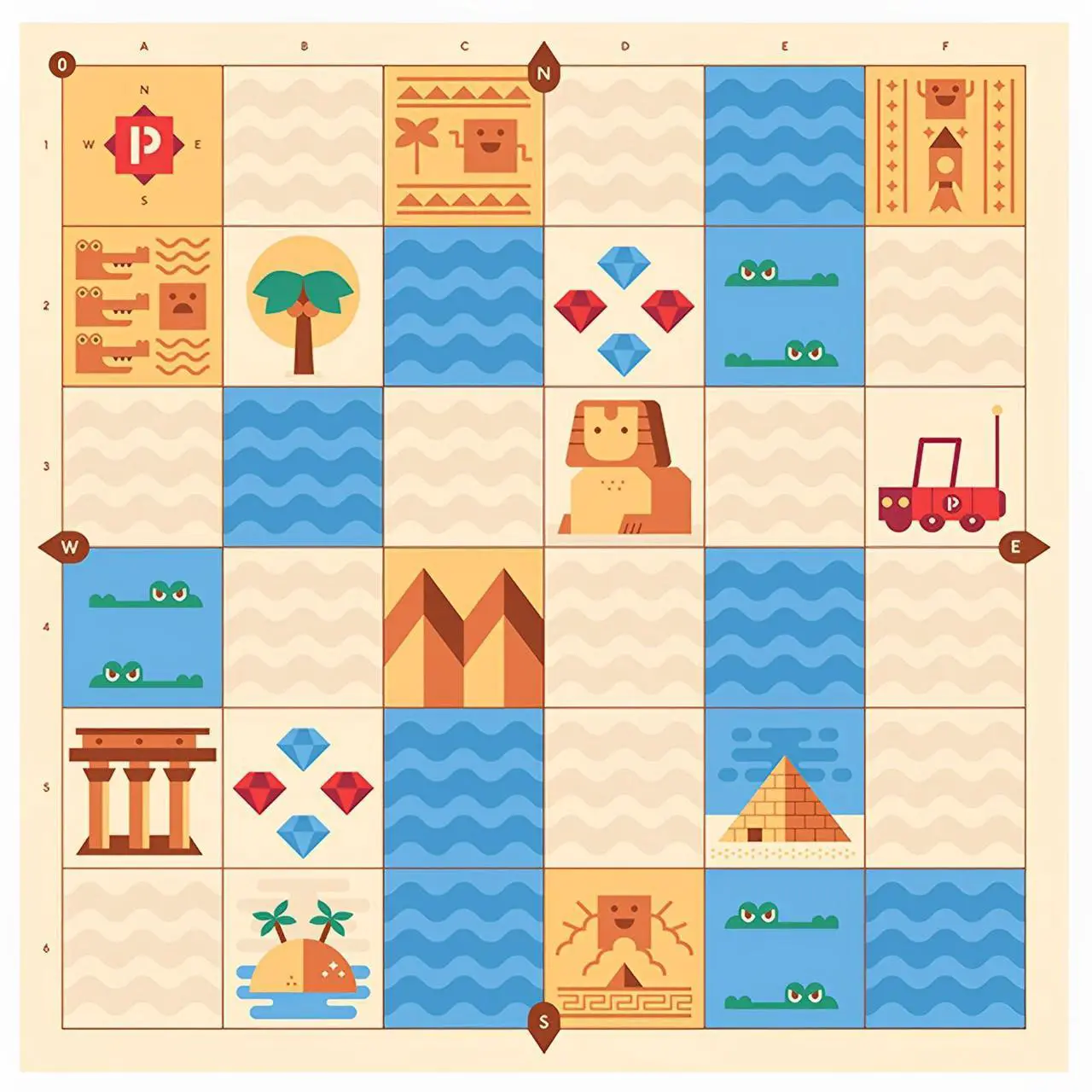 Primo Cubetto Educational Ancient Egypt Adventure Map Fabric Play Mat ...