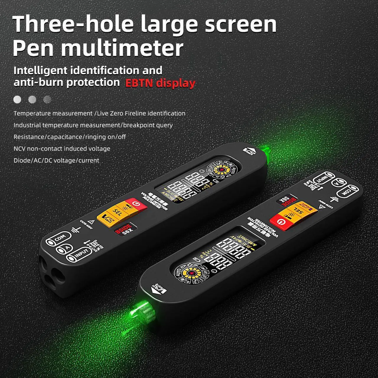 BSIDE rechargeable color screen smat sensing electric pen multimeter ...