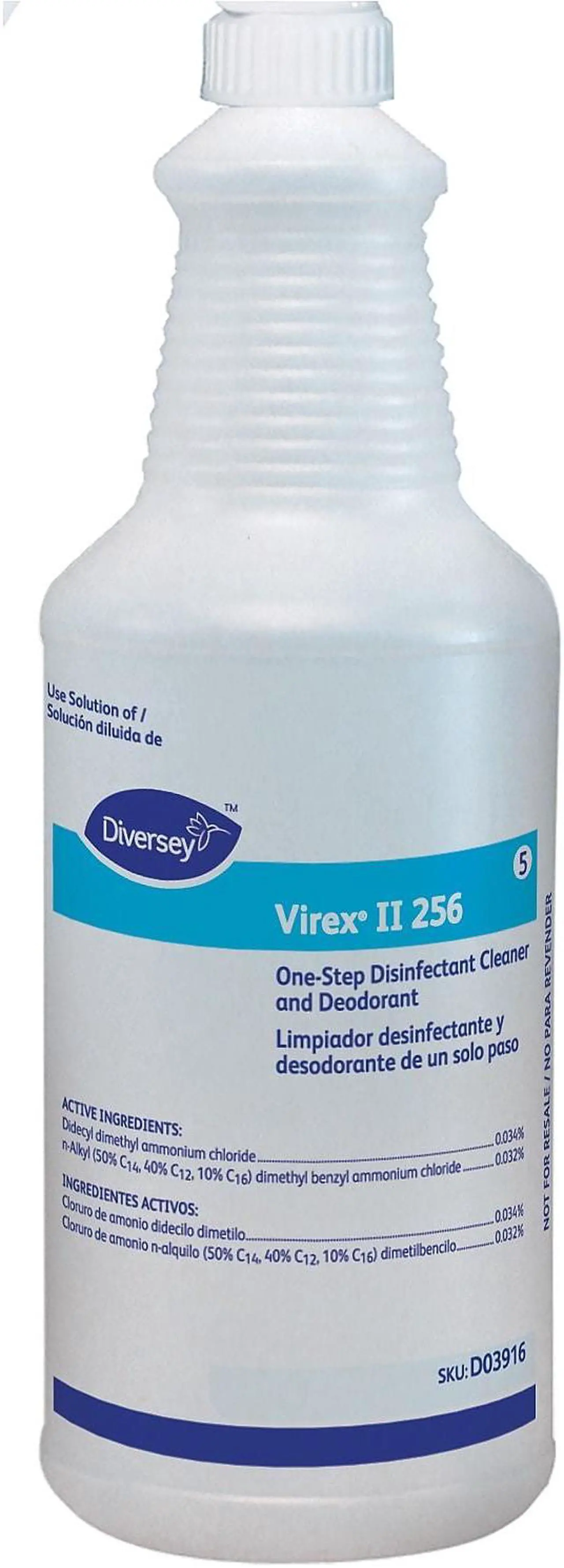 DIVERSEY D03916 32 oz. Clear, Polyethylene Preprinted Trigger Spray ...