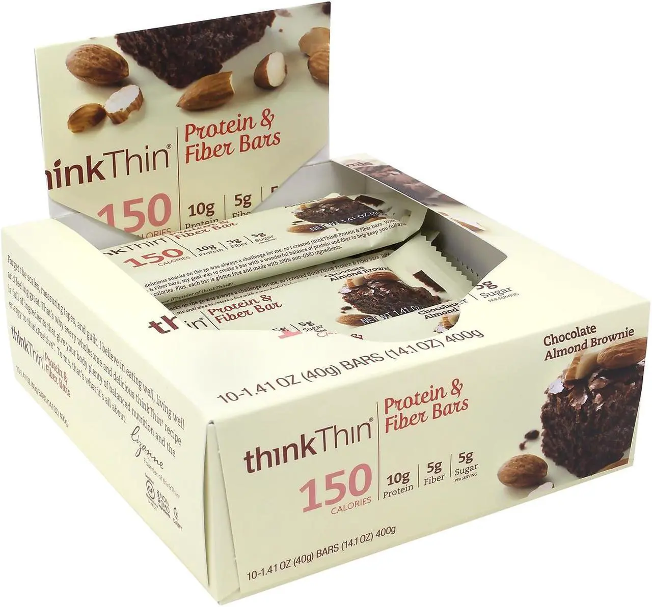 thinkThin Gluten Free Almond Brownie Protein Bar 10 Bars/Box (307-00117) - Newegg.com