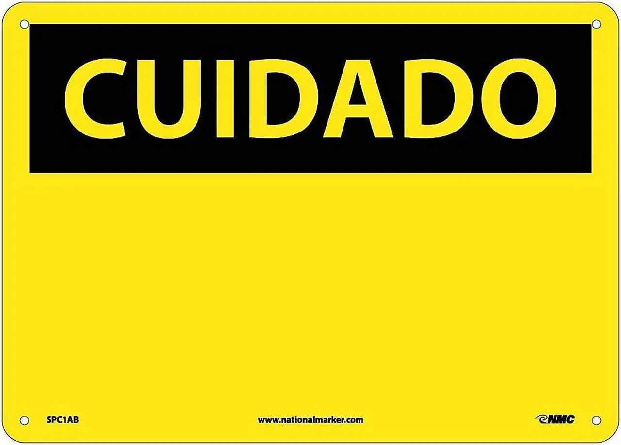 National Marker Cuidado (Blank) (Spanish). 10X14 .040 Aluminum Caution ...