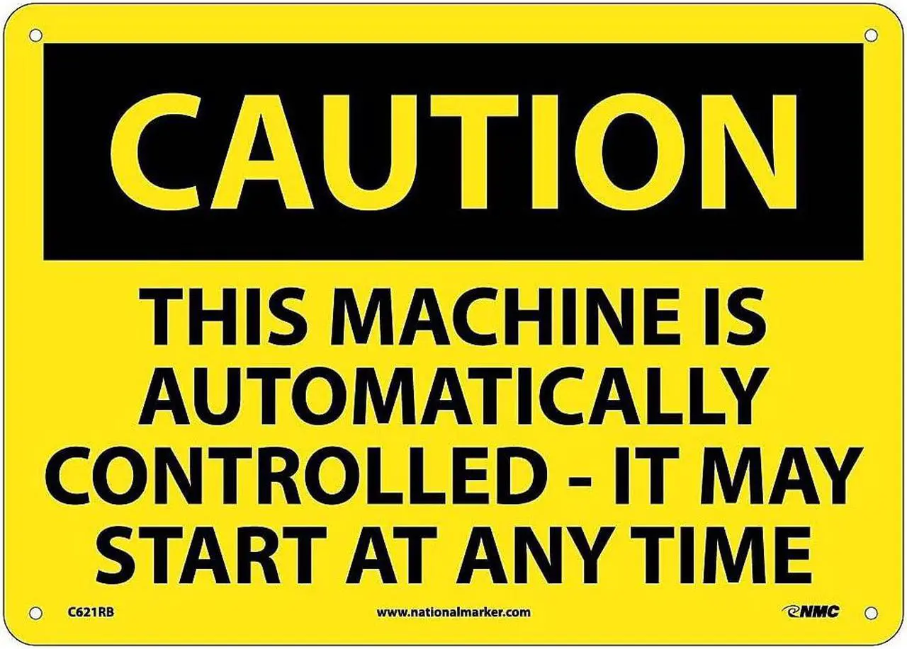 National Marker Caution Signs; This Machine Is Automatically Controlled ...