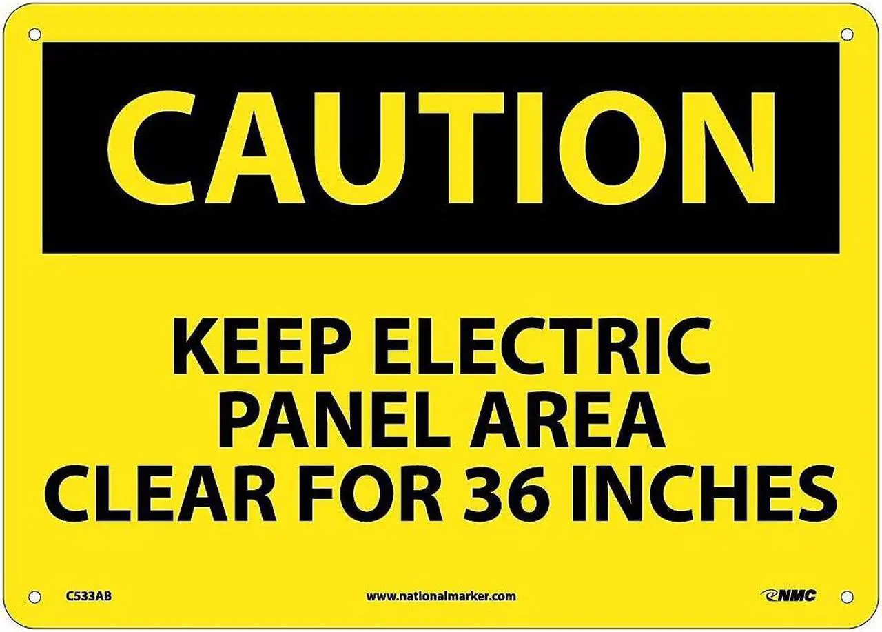 National Marker Caution Signs; Keep Electric Panel Area Clear For 36 ...