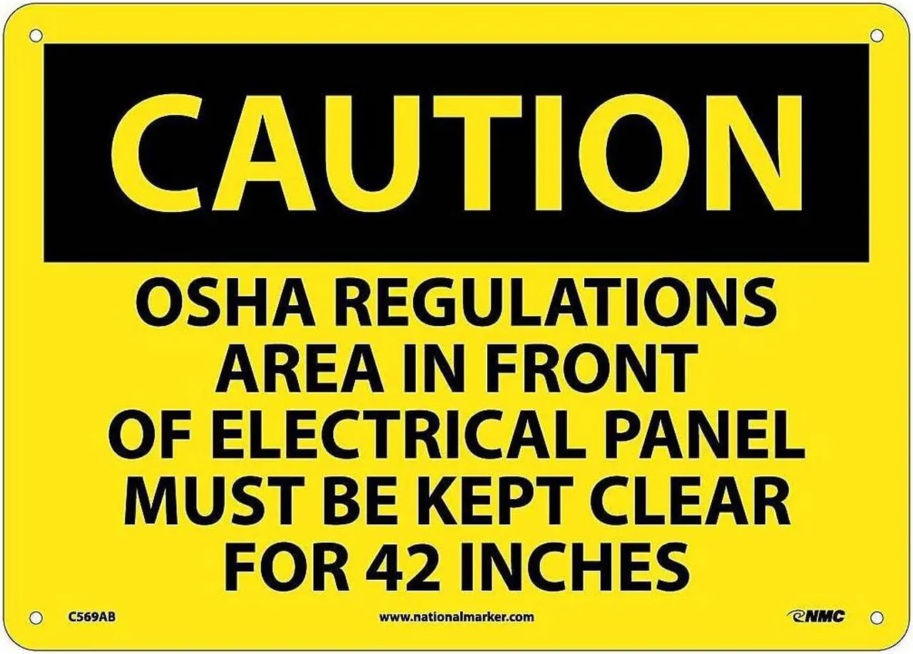National Marker Caution Osha Regulations Area In Front Or Electrical ...