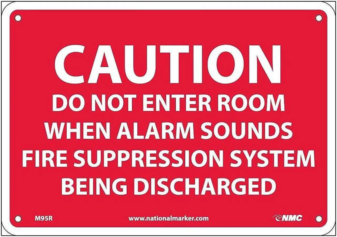 National Marker Caution Signs; Caution Do Not Enter Room When Alarm ...