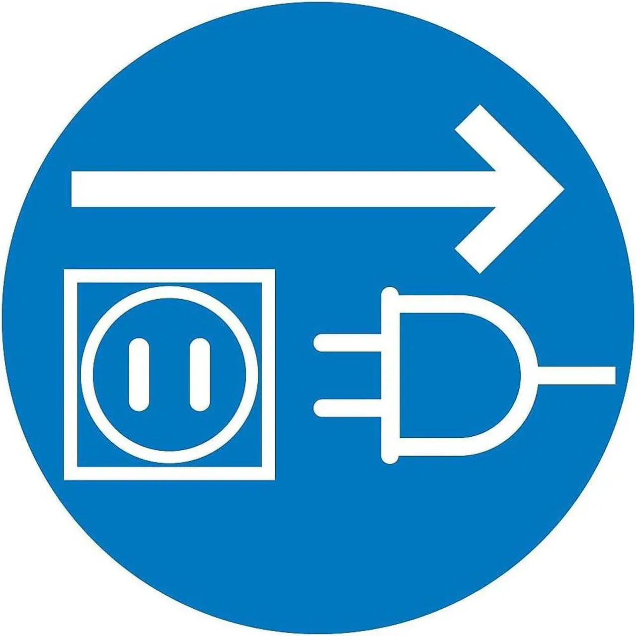 National Marker Label Graphic For Unplug Electrical Supply 4In Dia ...