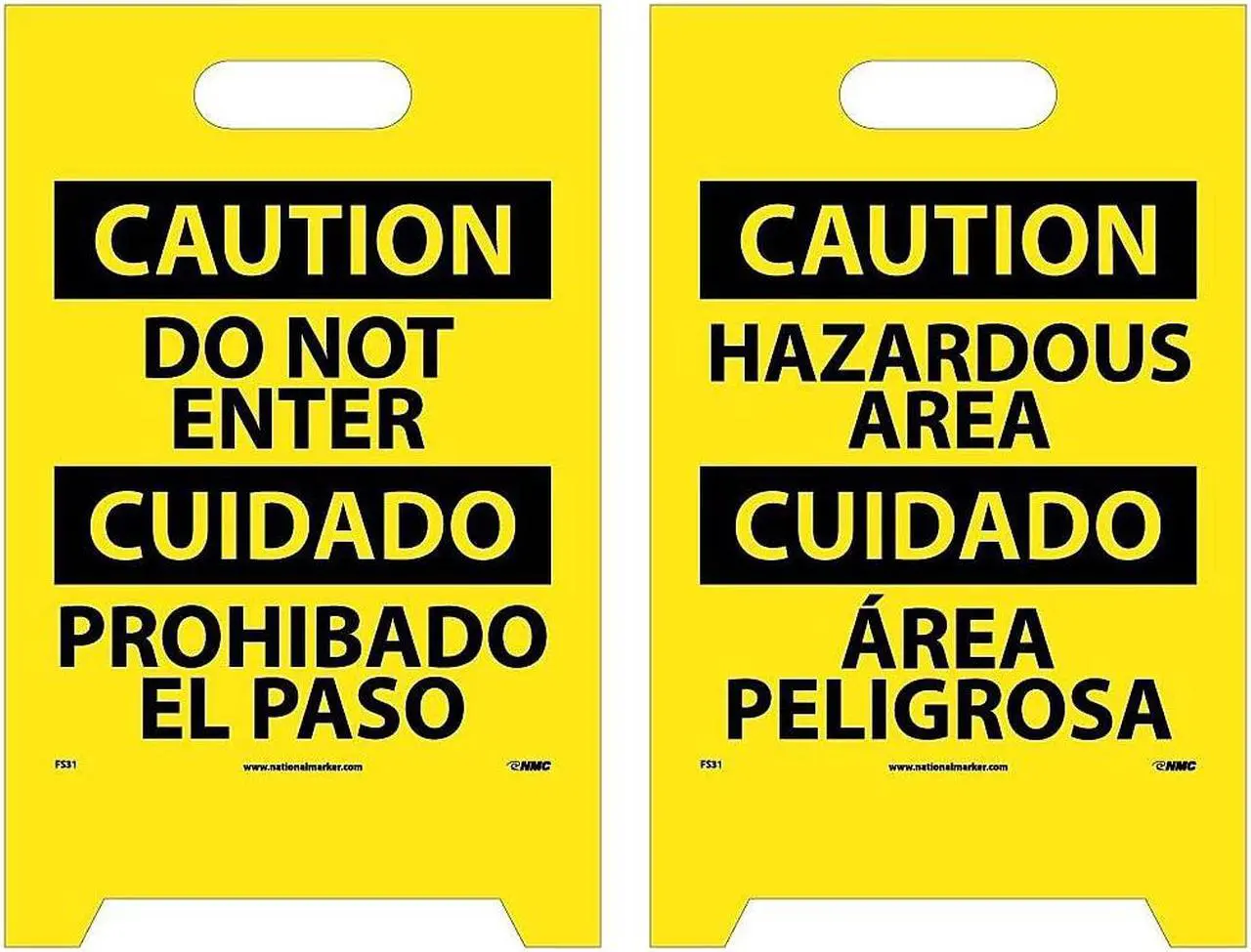 National Marker Floor Signs; Dbl Side Caution Do Not Enter Caution ...