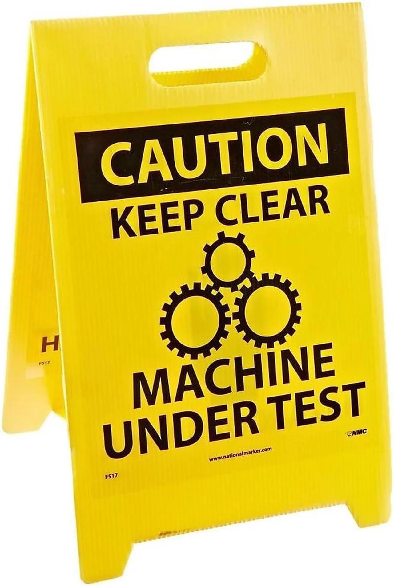National Marker Floor Sign Dbl Side Caution Keep Clear Machine Under ...