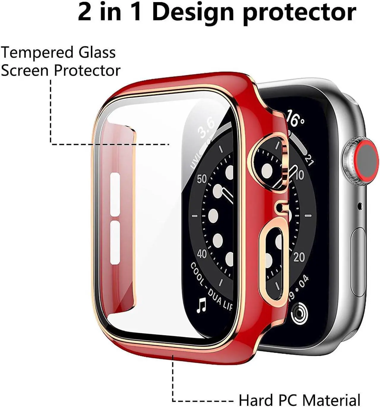 Worryfree Gadgets Bumper Case with Screen Protector for Apple Watch Red ...