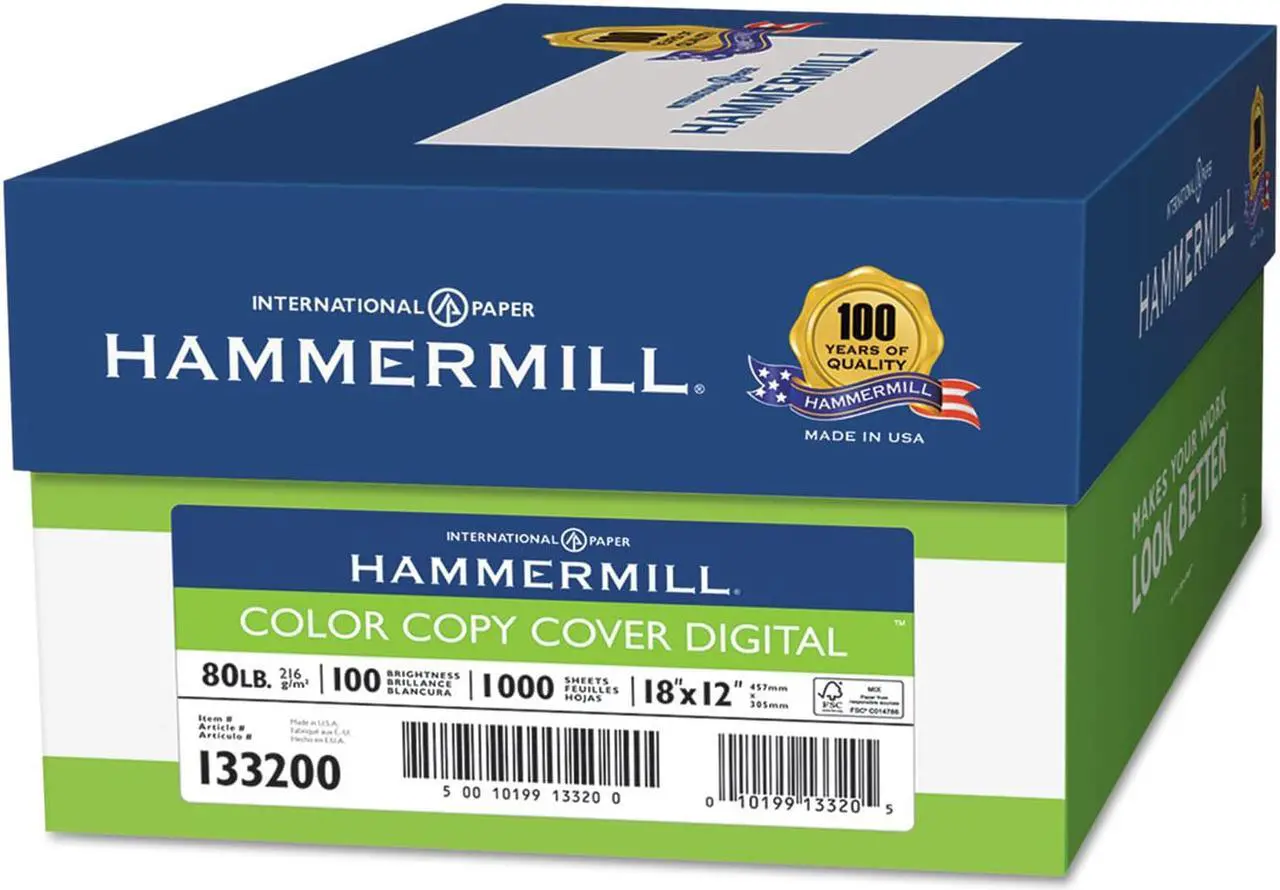 Hammermill - 133200 - Premium Color Copy Cover Paper, Photo White, 18 x ...