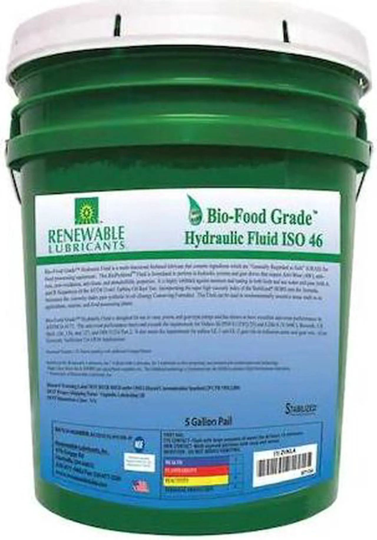 Renewable Lubricants Bio-Food Grade Hydraulic Fluid,5 Gal,46 87134 ...