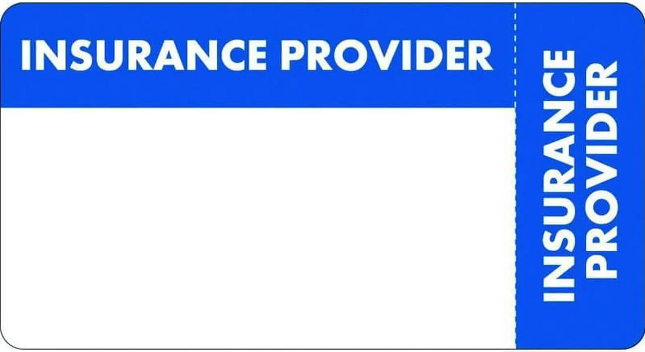 Insurance Labels, Inusurance Provider, Blue, 3-1/4" x 1-3/4", (Roll of ...