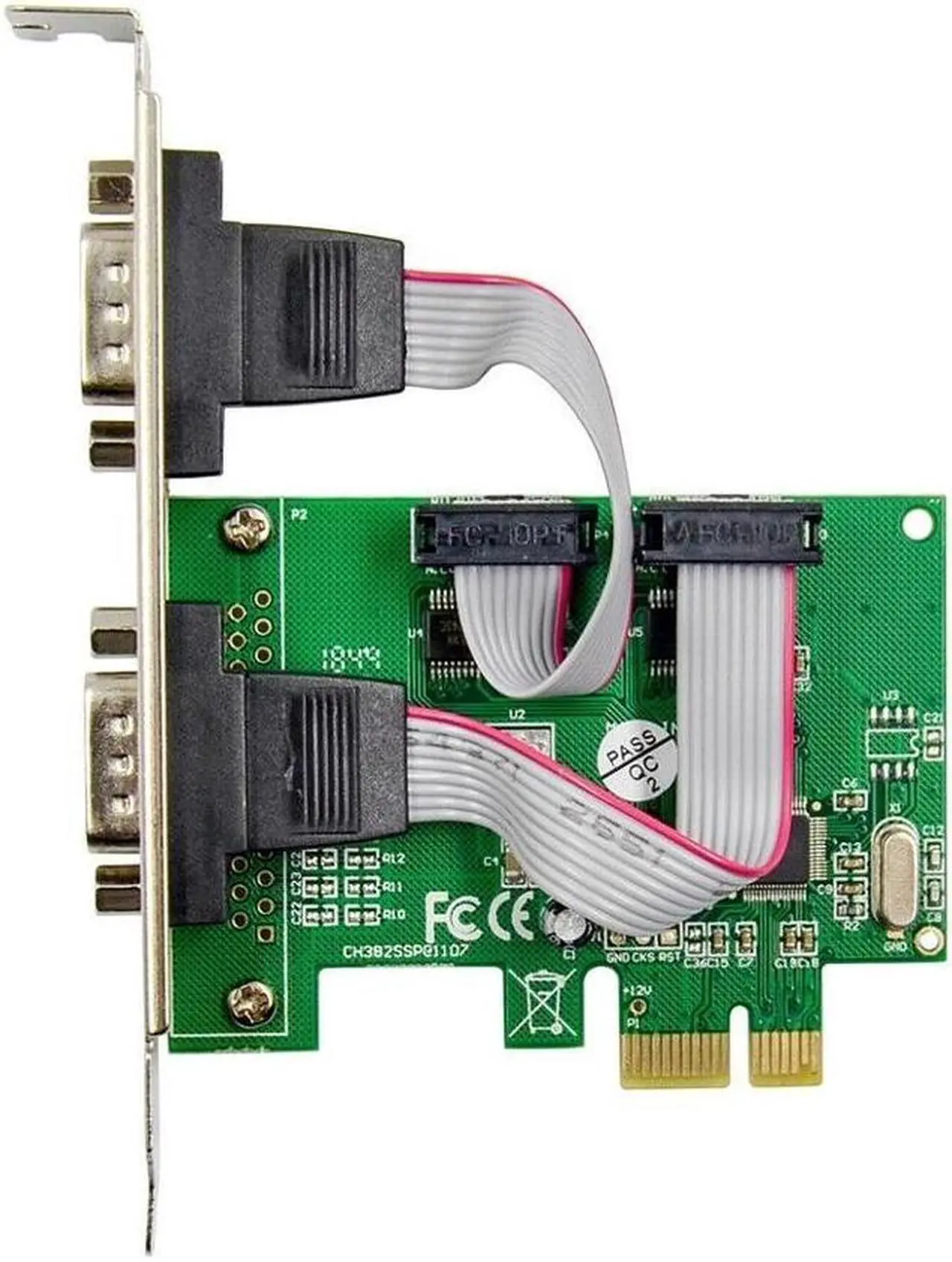 X-Media XM-PEX-2S 2-Port DB9 RS232 Serial PCI Express (PCIe) Controller ...