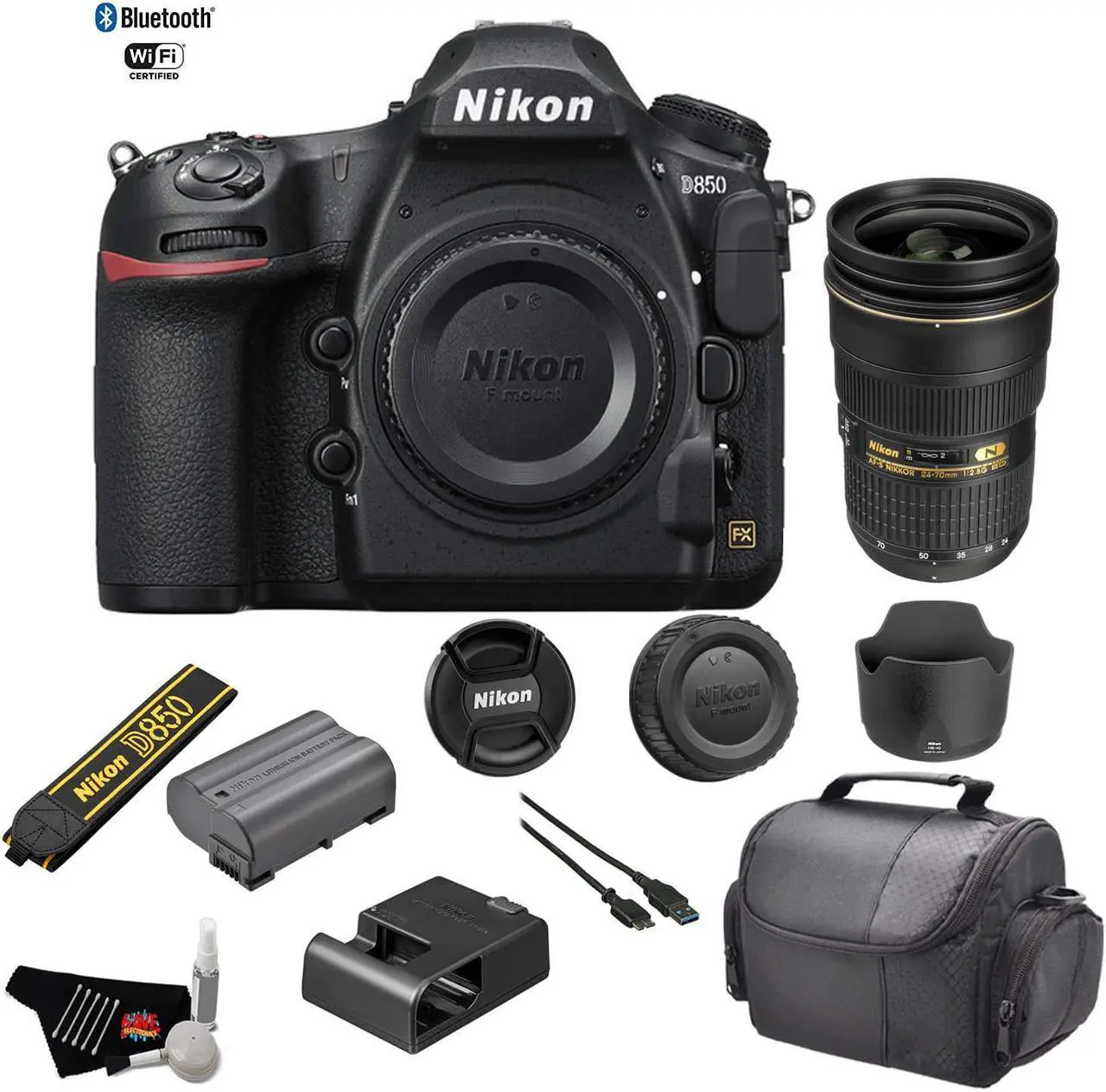 Nikon D850 DSLR Camera (Body) - Kit with Nikon AF-S NIKKOR 24-70mm f/2 ...