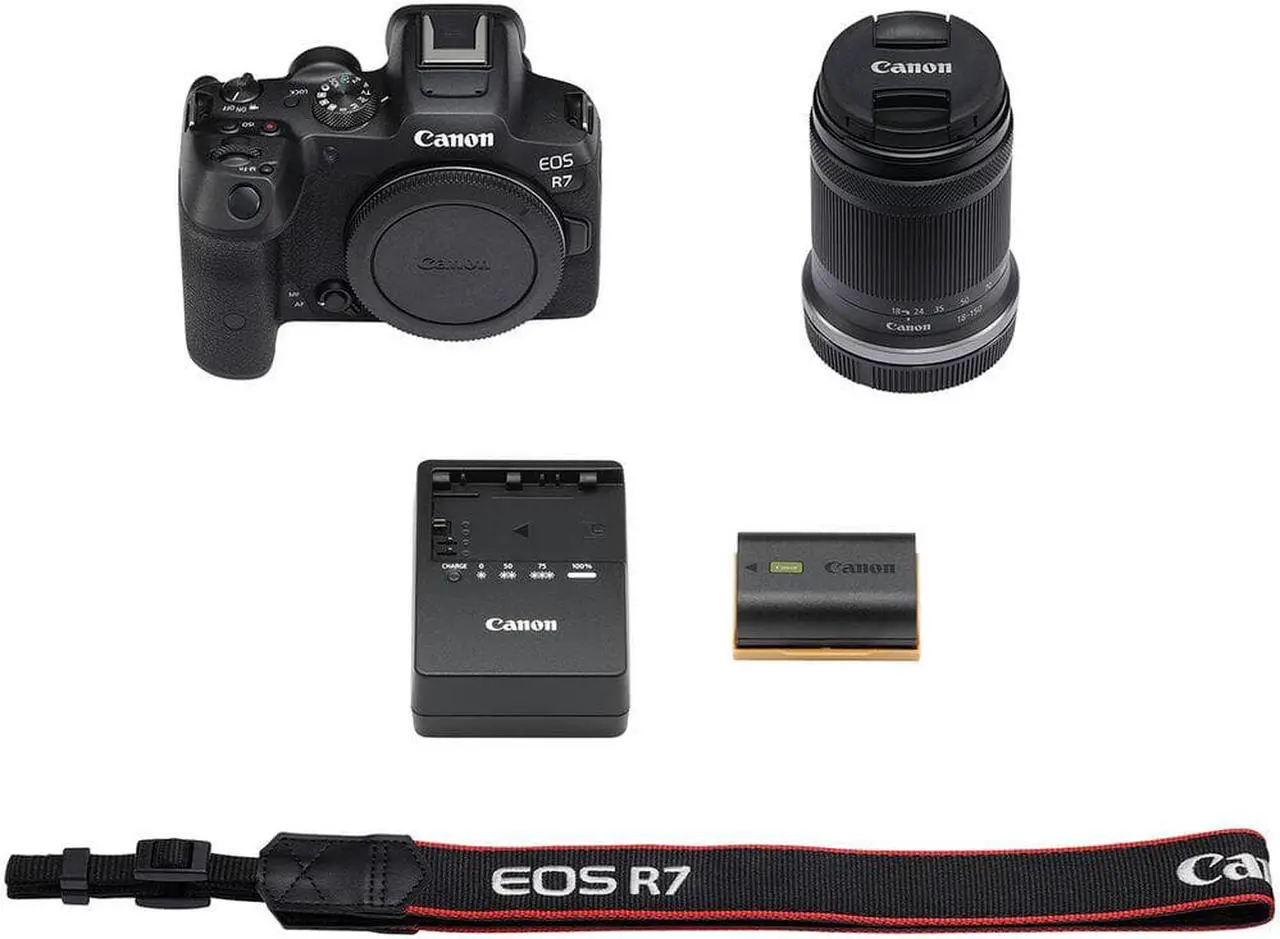 Canon EOS R7 Mirrorless Camera W/ 18-150mm Lens + 4K Monitor + Rode ...
