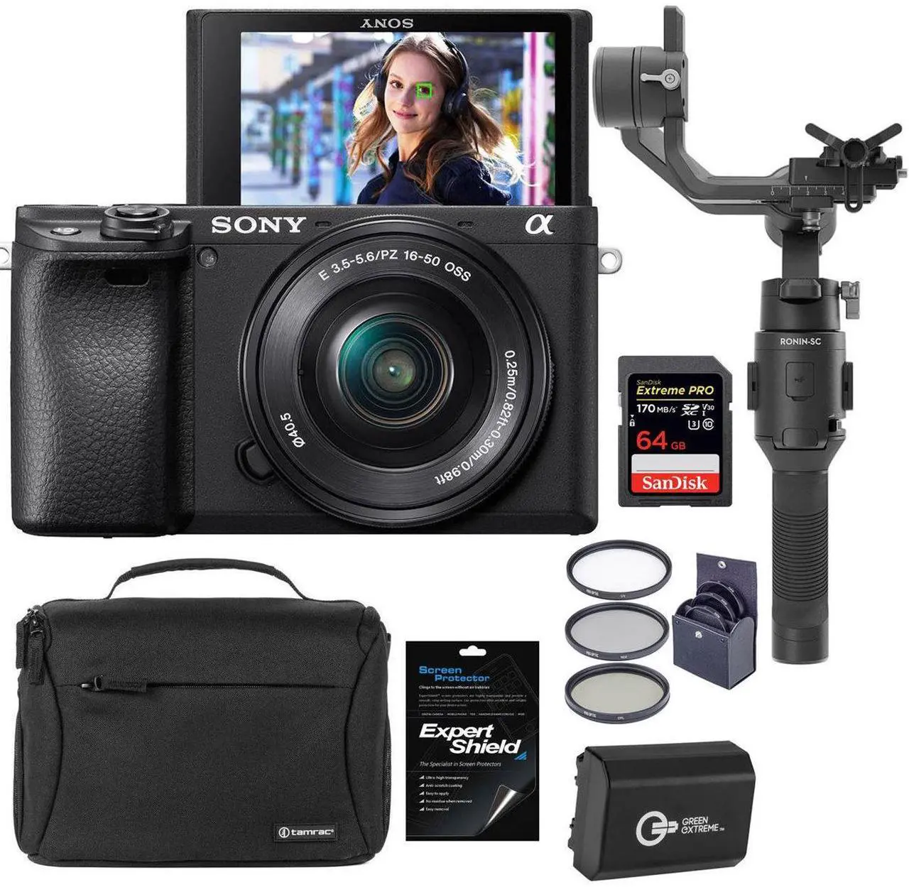 Sony Alpha a6400 Mirrorless Camera w/E PZ 16-50mm f/3.5-5.6 OSS II Lens ...