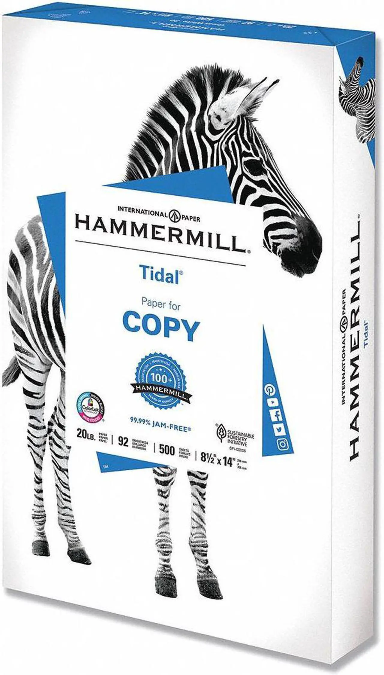 Hammermill Tidal MP Paper For Inkjet Print - Legal - 8.50" x 14" - 20 ...