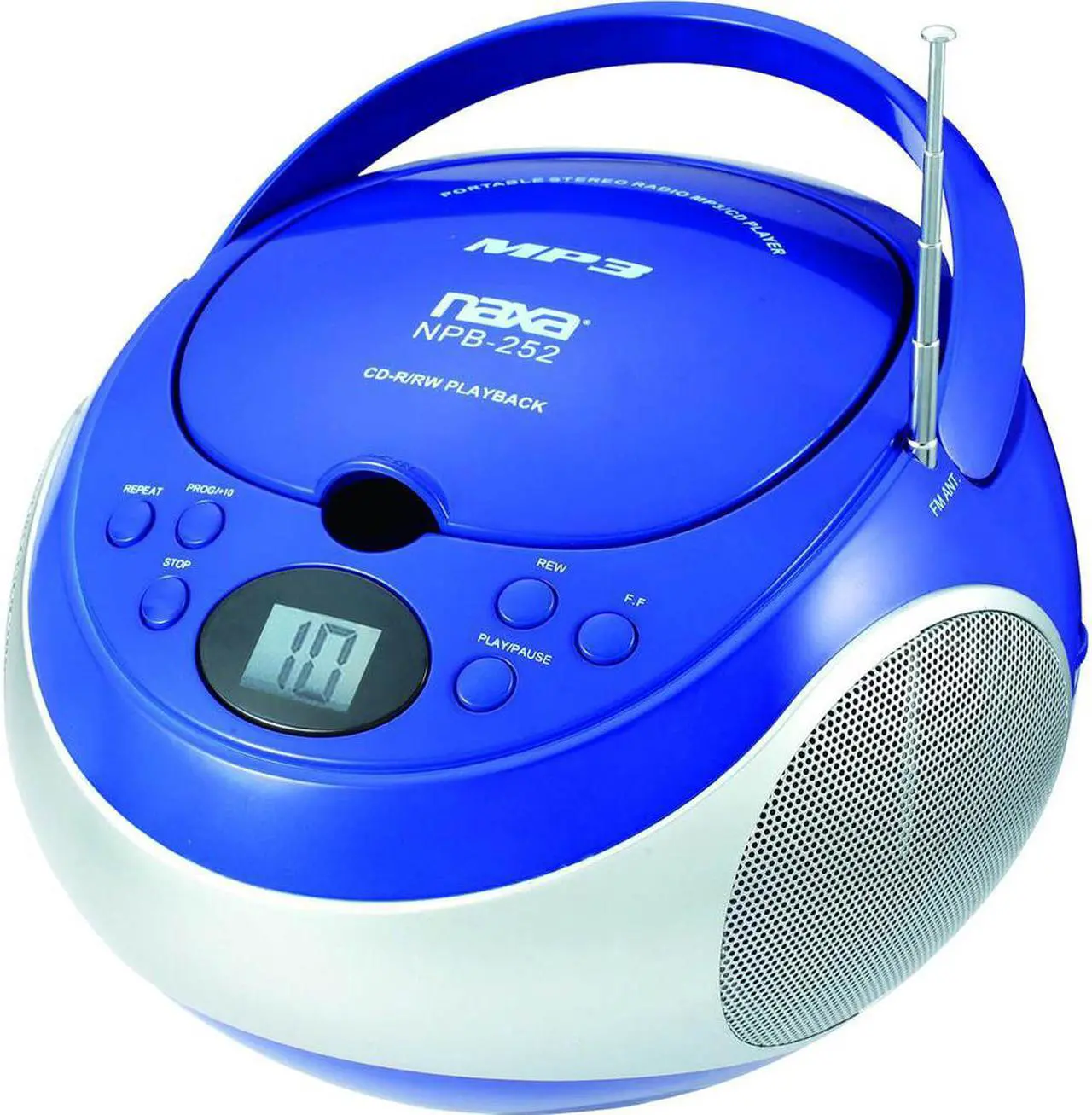 Naxa NPB252BL Portable CD/MP3 Player with AM/FM Stereo (Blue) - Newegg.com