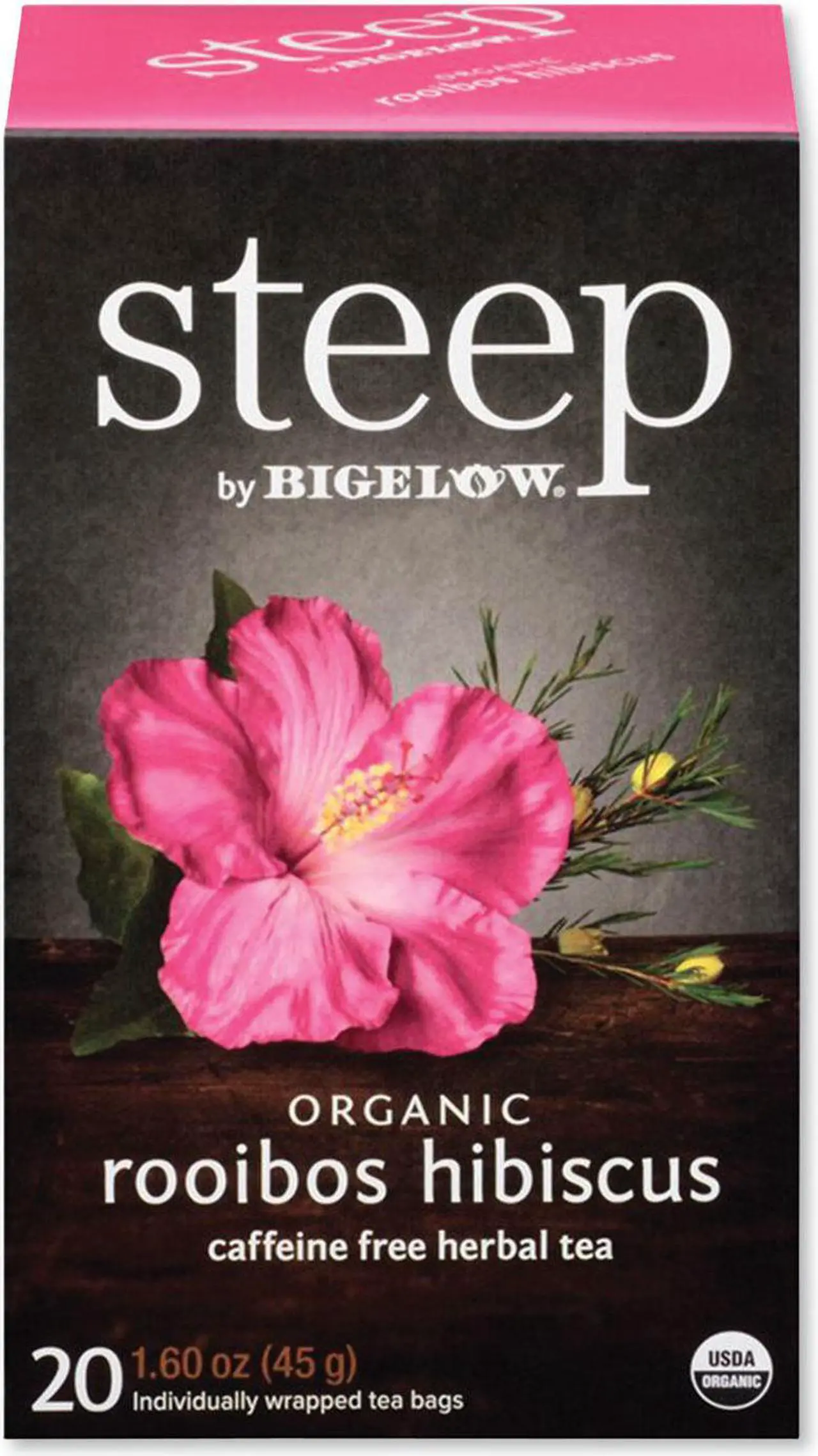 Steep Tea Rooibos Hibiscus Herbal Tea 0.08 oz Tea Bag 20/Box RCB17713 ...